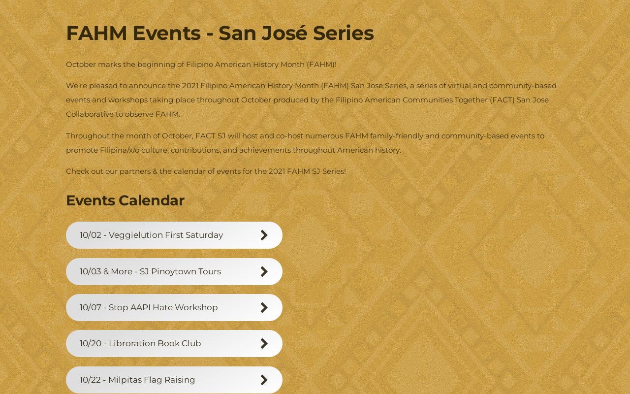 2021 FAHM Events - San José Series